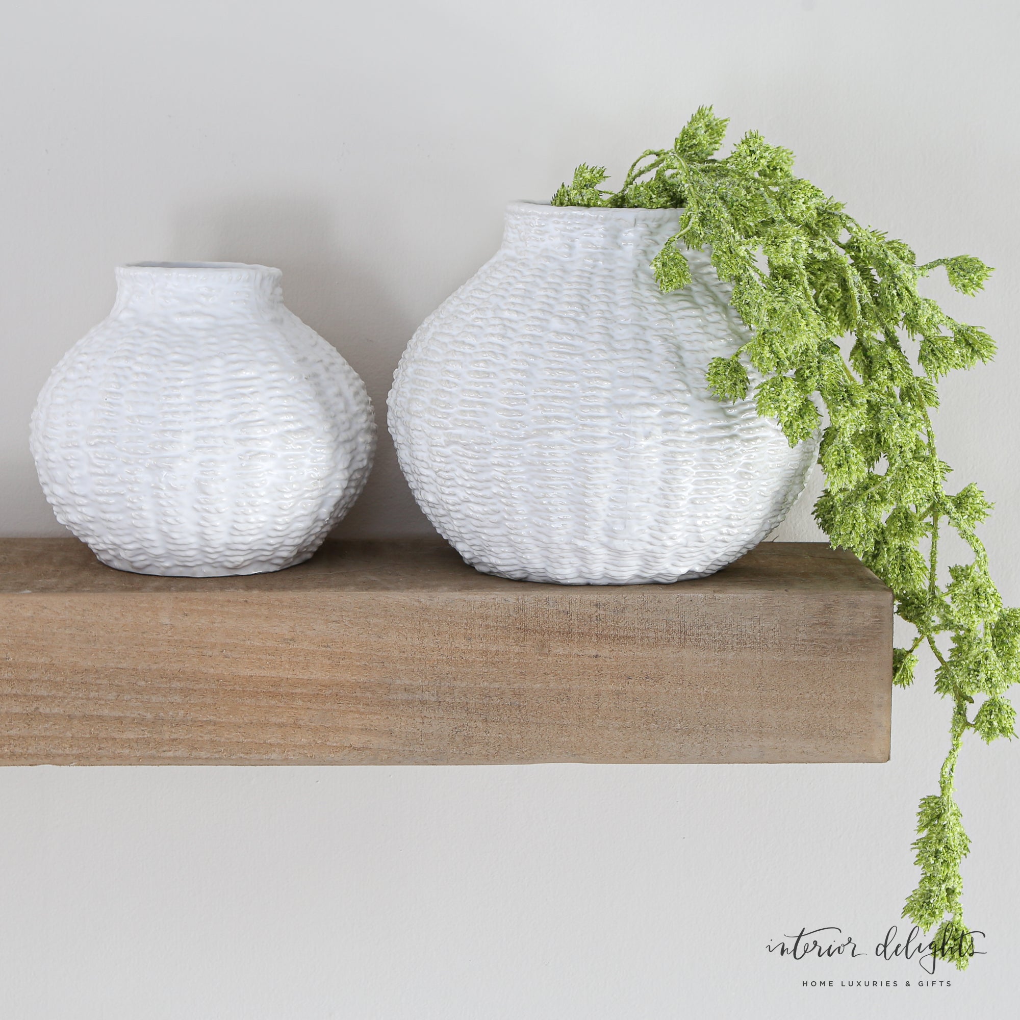 6” or 7” Woven Ceramic Round Vases- Choice of 2 Sizes – Interior Delights